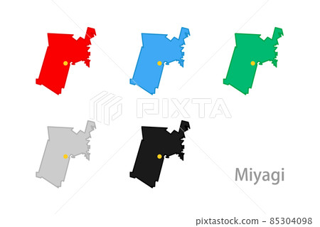 Design Map_Miyagi Prefecture-Simple - Stock Illustration [85304098] - PIXTA