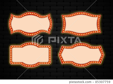 Realistic retro light billboard background - Stock Illustration ...