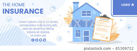 Property and Home Insurance Cover Template Flat... - Stock Illustration ...