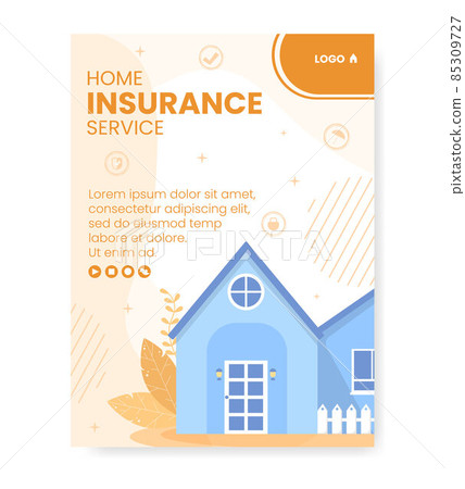 Property and Home Insurance Poster Template... - Stock Illustration ...