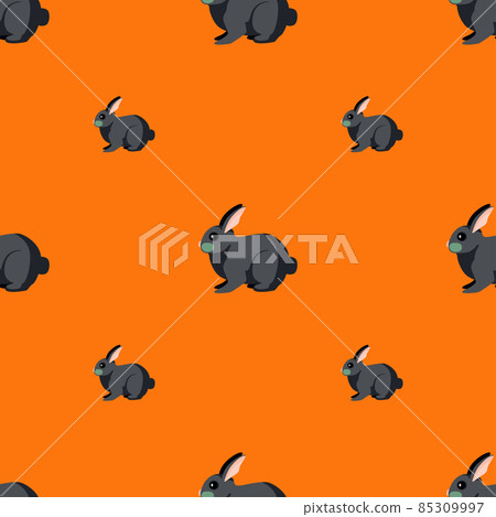 Seamless pattern of rabbit. Domestic animals on... - Stock Illustration ...