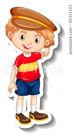 Cute boy wears cap cartoon character - Stock Illustration [85311721 ...