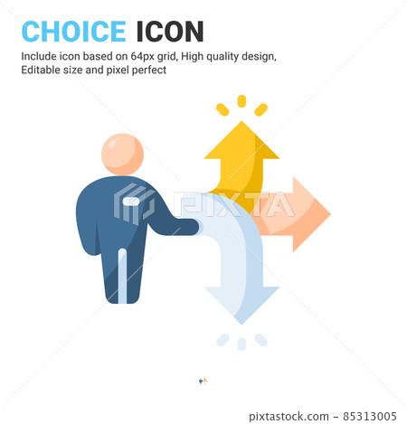 Choice icon vector with flat color style... - Stock Illustration ...