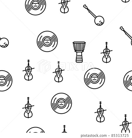 Music Instruments Performance Vector Seamless... - Stock Illustration ...