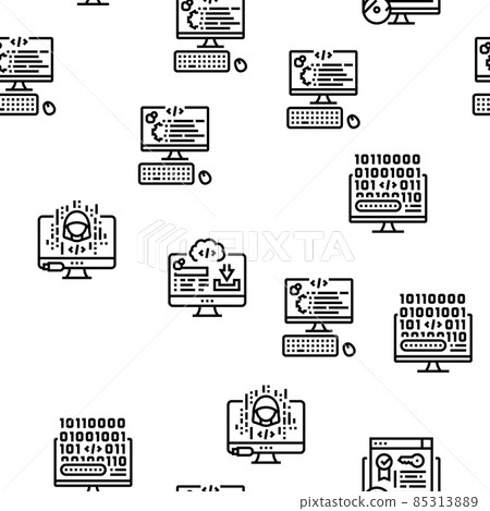 Software Program Development Vector Seamless... - Stock Illustration ...