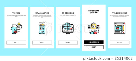 Ecommerce And Online Shopping Onboarding Icons... - Stock Illustration ...