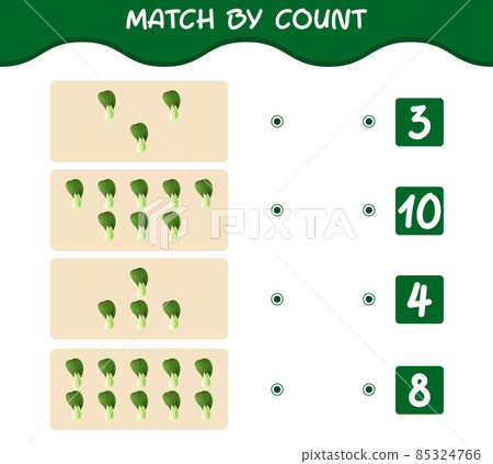 Match by count of cartoon bok choy. Match and... - Stock Illustration ...
