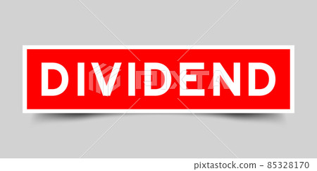 Sticker label with word dividend in red color... - Stock Illustration ...