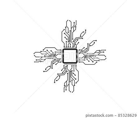 circuit board line concept design illustration - Stock Illustration ...