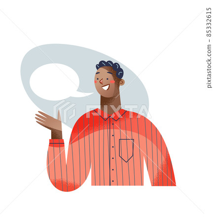 Boy with empty speech bubble vector... - Stock Illustration [85332615 ...
