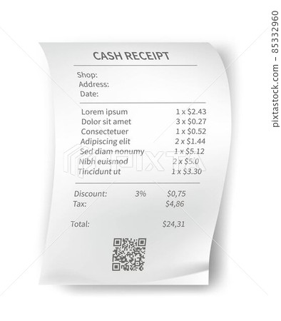 Receipt, paper bill, shop and supermarket check... - Stock Illustration ...