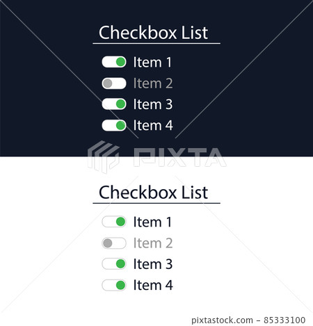 A checkbox form with switches for the website.... - Stock Illustration ...