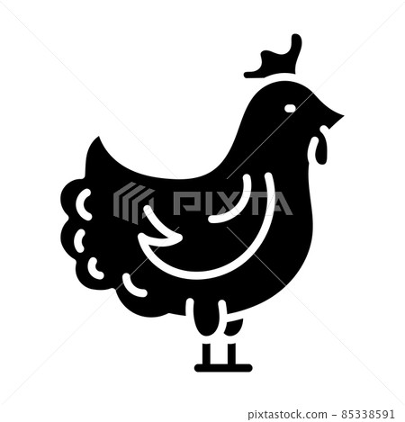 Chicken Glyph Icon Animal Vector - Stock Illustration [85338591] - PIXTA