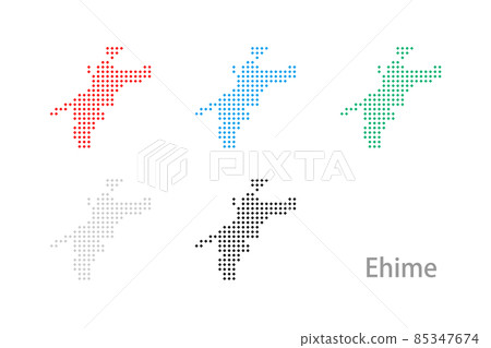 Dot map_Ehime prefecture-Diamond 02 - Stock Illustration [85347674] - PIXTA