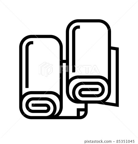 fabric silk line icon vector illustration - Stock Illustration ...