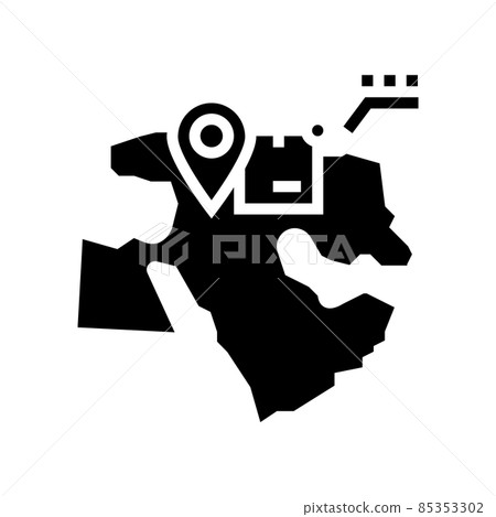 middle east shipment tracking glyph icon vector... - Stock Illustration ...