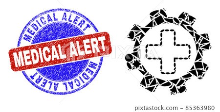 Bicolor Textured Medical Alert Stamp Seal And... - Stock Illustration ...