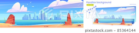 Parallax background city skyline architecture - Stock Illustration ...