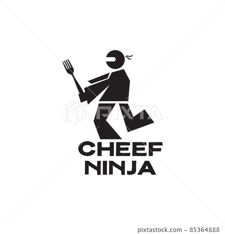 ninja chef logo design vector graphic symbol... - Stock Illustration ...