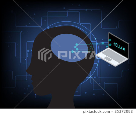 brain computer interface or brain machine... - Stock Illustration ...