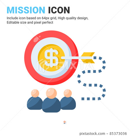 Mission icon vector with flat color style... - Stock Illustration ...
