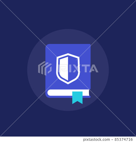 Security manual, instructions icon, flat vector - Stock Illustration ...