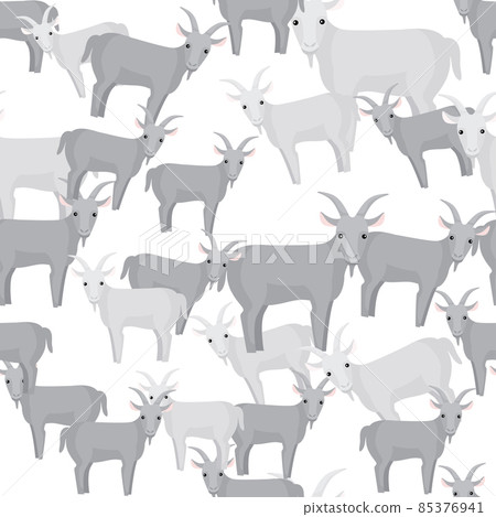 Seamless pattern of goat. Domestic animals on...-插圖素材 [85376941] - PIXTA圖庫