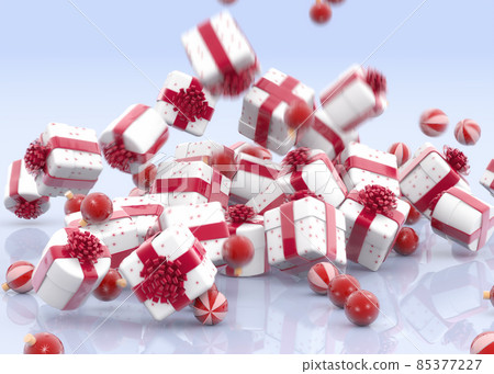 Falling Christmas gift boxes and baubles - Stock Illustration [85377227 ...
