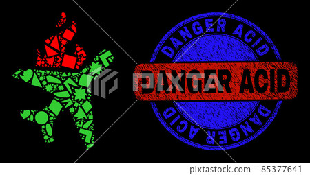 Bicolor Grunge Danger Acid Stamp Seal And... - Stock Illustration ...
