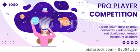 VR Glasses With Virtual Reality Game Cover... - Stock Illustration ...