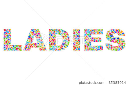 Bright LADIES Mosaic Text from Stars - Stock Illustration [85385914 ...