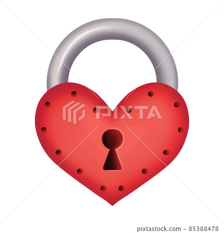 Red heart-shaped lock. Design for Valentines Day. - Stock Illustration ...