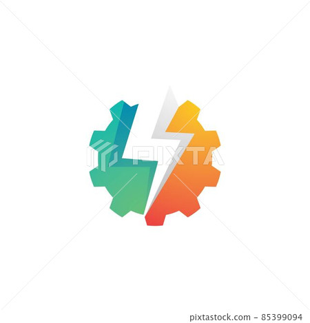 Gear power logo template-插圖素材 [85399094] - PIXTA圖庫