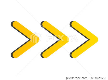 Overlapping arrow (yellow) - Stock Illustration [85402472] - PIXTA