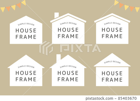 Simple house frame illustration set. Templates,... - Stock Illustration ...