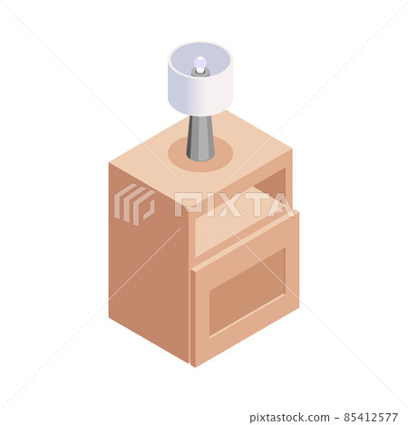 Isometric Bedside Table Composition - Stock Illustration [85412577] - PIXTA