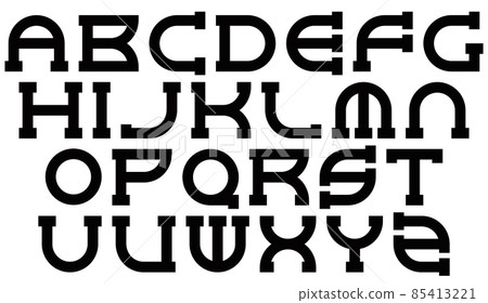 Rounded vector alphabet.Art font. - Stock Illustration [85413221] - PIXTA