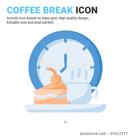 Coffee break icon vector with flat color style... - Stock Illustration ...