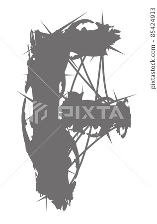 Torned vector letter.Art font. - Stock Illustration [85424913] - PIXTA