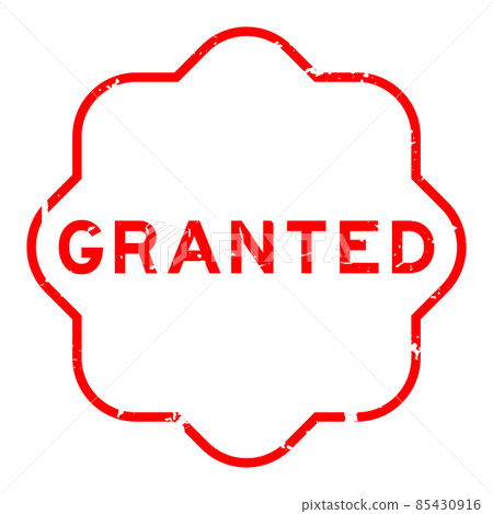 Grunge red granted word rubber seal stamp on... - Stock Illustration ...
