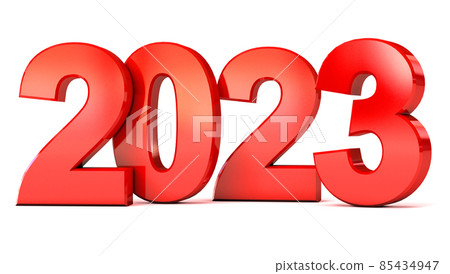 Red New Year 2023. Conceptual illustration - Stock Illustration ...