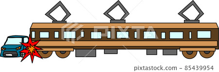 Illustration material of a car colliding with a... - Stock Illustration ...