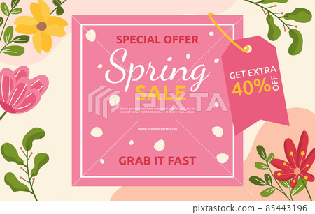 Special Spring Sale Flower Floral Season... - Stock Illustration ...