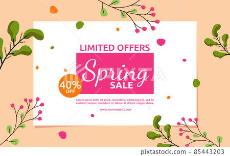 Limited Price Spring Sale Flower Floral Season... - Stock Illustration ...