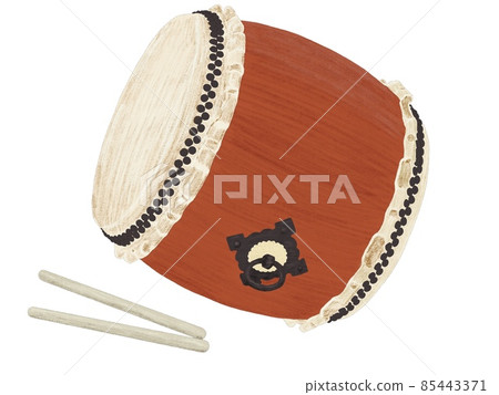 Japanese drum and bachi - Stock Illustration [85443371] - PIXTA