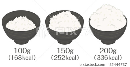 Rice ★ Calorie comparison of the amount of rice - Stock Illustration ...