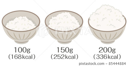 Rice ★ Calorie comparison of the amount of rice - Stock Illustration ...