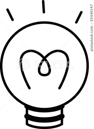 Handwritten light bulb icon - Stock Illustration [85446547] - PIXTA