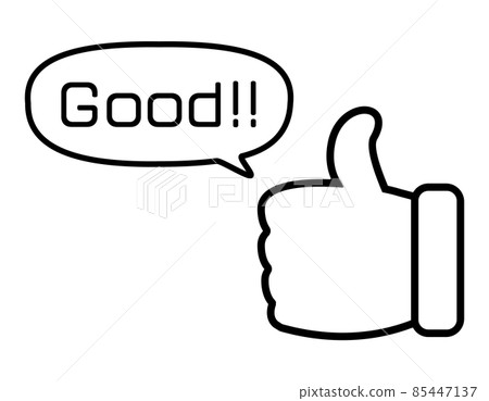 Simple hand icon hand sign good sign - Stock Illustration [85447137 ...