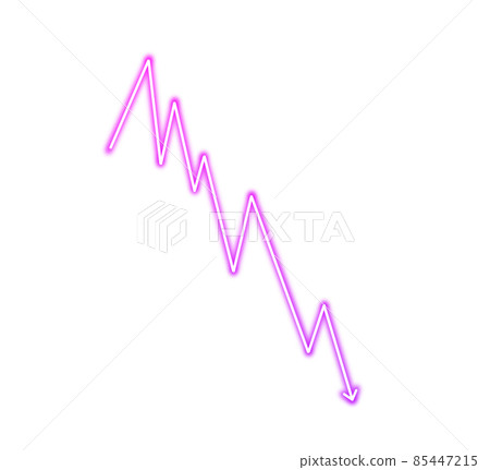 Downward graph (purple) - Stock Illustration [85447215] - PIXTA